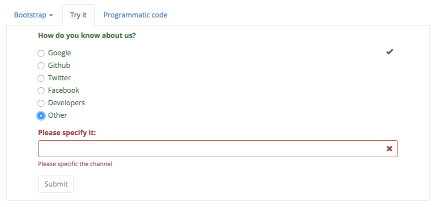 Conditional validation - FormValidation Conditional validation - FormValidation